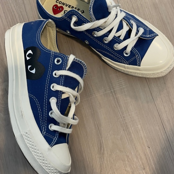 Converse | Shoes | Converse Kids Blue And White Heart Sneakers | Poshmark